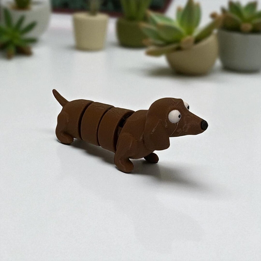 3D Printed Articulated Dachshund: Flexible Wiener Dog Fidget Toy - Etsy