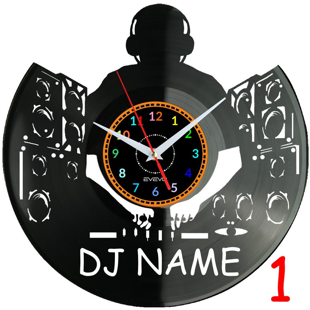Personalized DJ Name Vinyl Record Clock: Music Studio Decor - Etsy