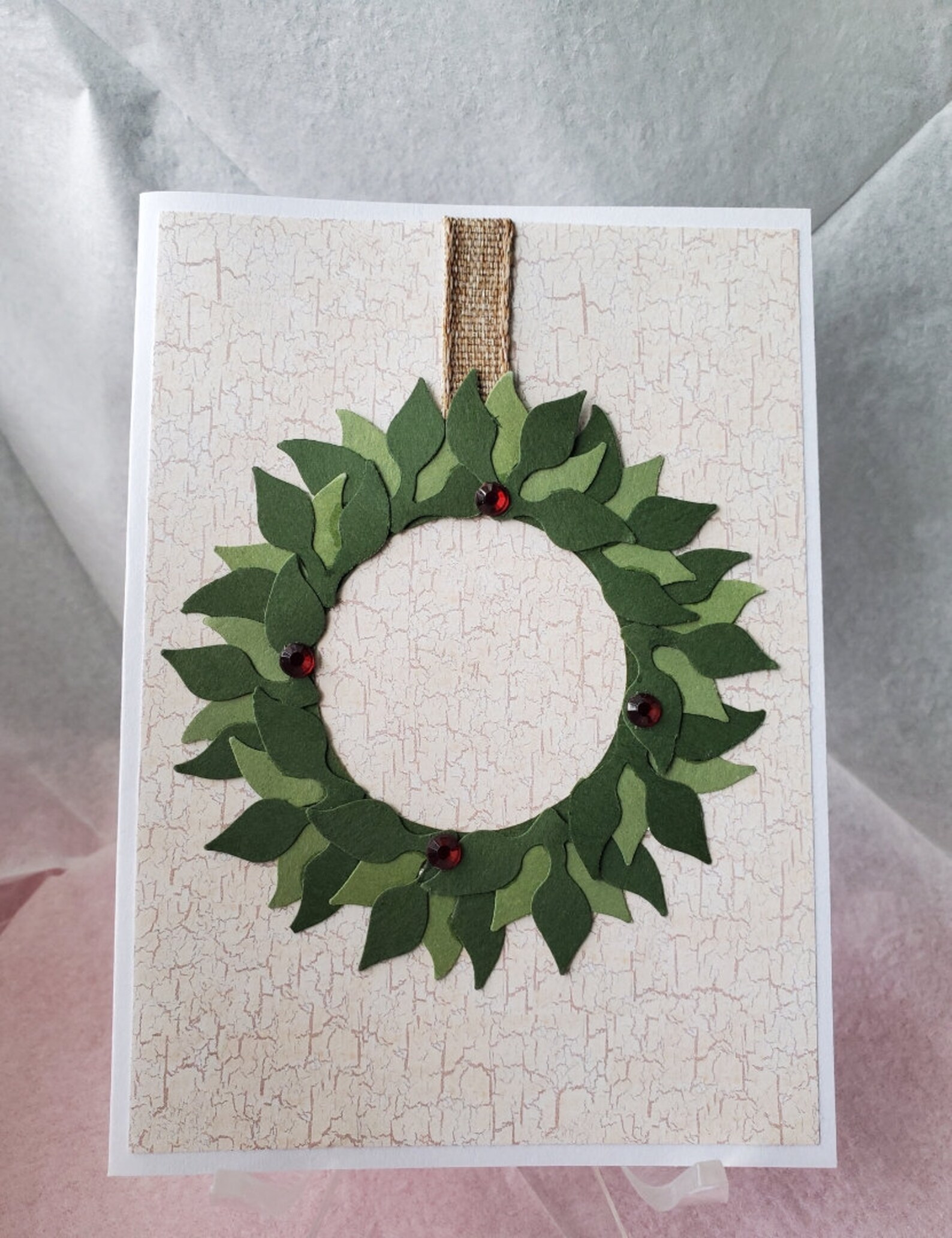 Handmade Holiday Wreath Christmas Card - Etsy