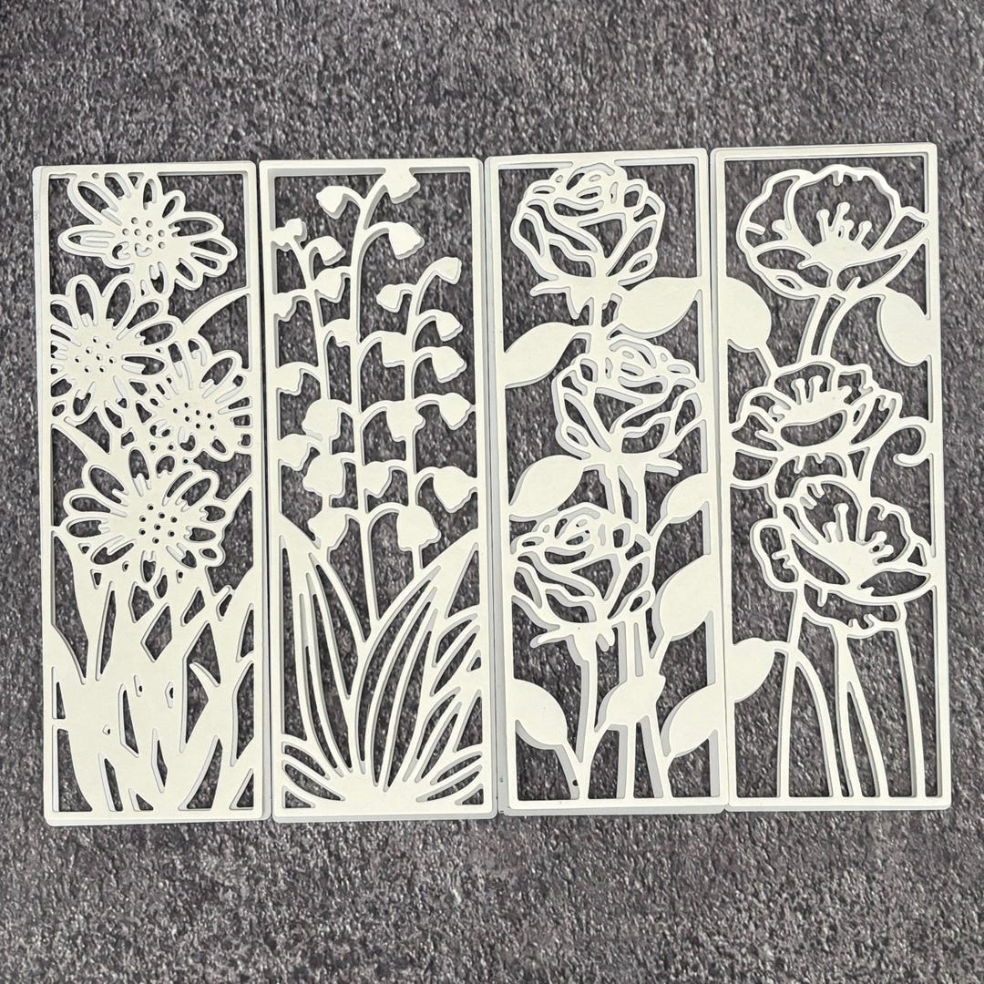 4pcs Flower Background Cutting Dies | Rectangle Frame Dies Cut ...