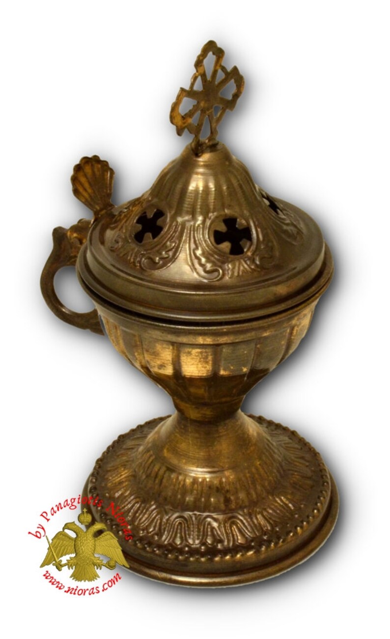 Orthodox Censer From Brass Metal 15 cm with Cross in the lid | Etsy