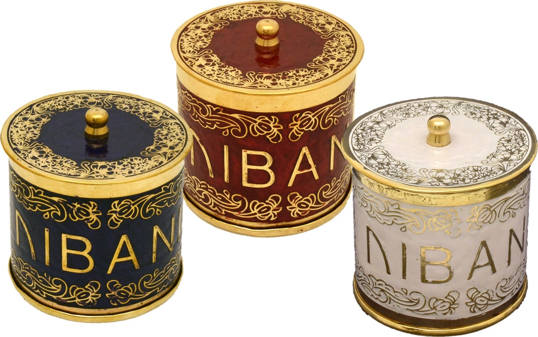 Orthodox Incense Metal Colored Round Box - Made in Greece - 7x8cm ...