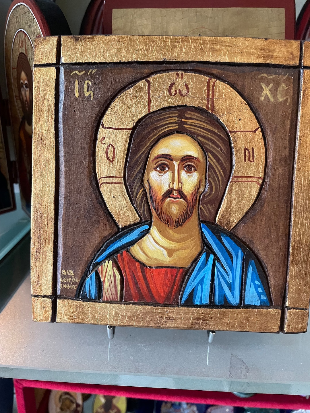Hand Made Byzantine Christ Holy Icon Hand Painted Wooden Icon ...