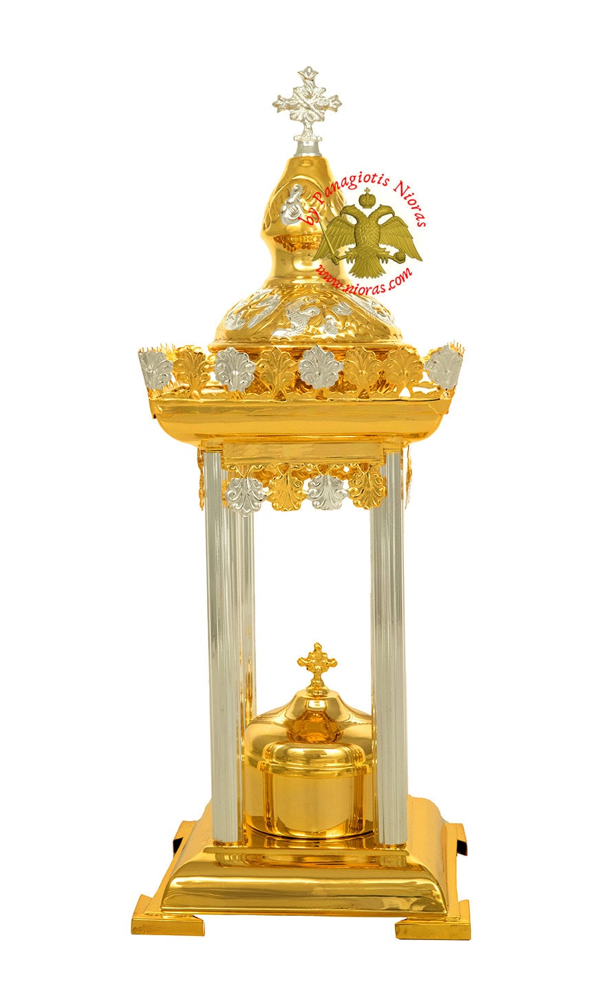 Holy Table Orthodox Tabernacle Small With Colums Metal Decorations Gold ...