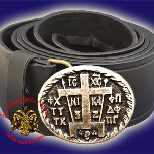 Monastic Orthodox Leather Belt With Metal Buckle With Religious ...