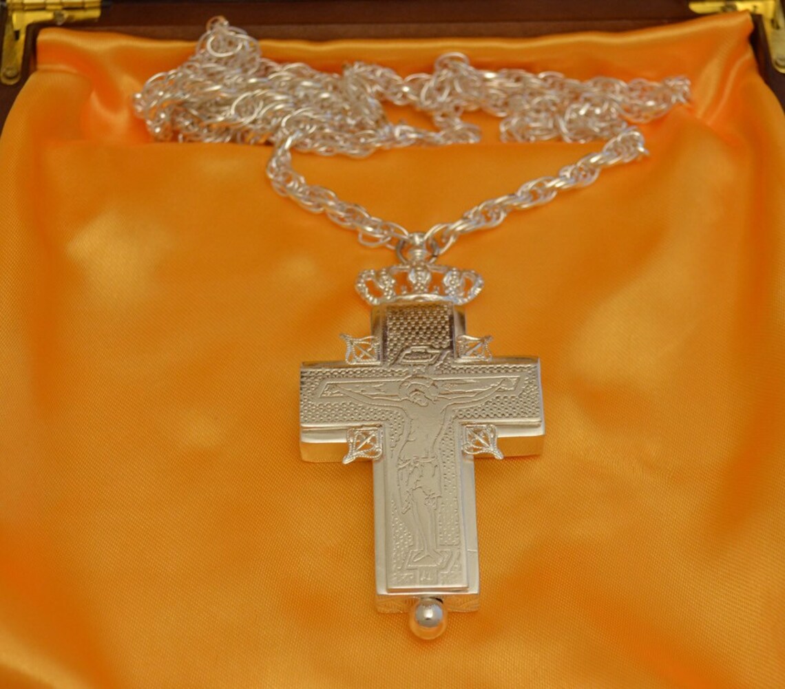 Hand Made Reliques Priest Metal Cross With Chain Offed in Gift - Etsy