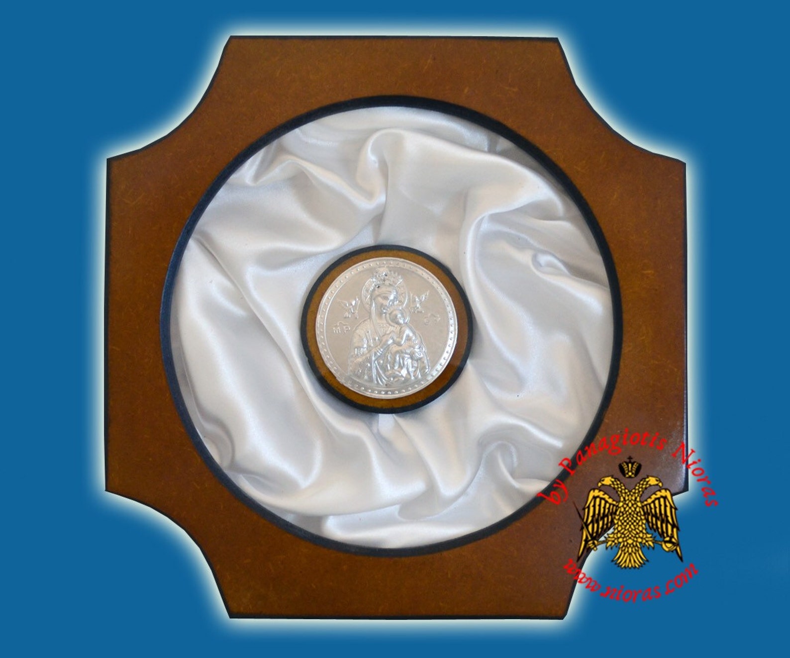 Wooden Wedding Crown Case With Orthodox Theotokos Round Metal - Etsy