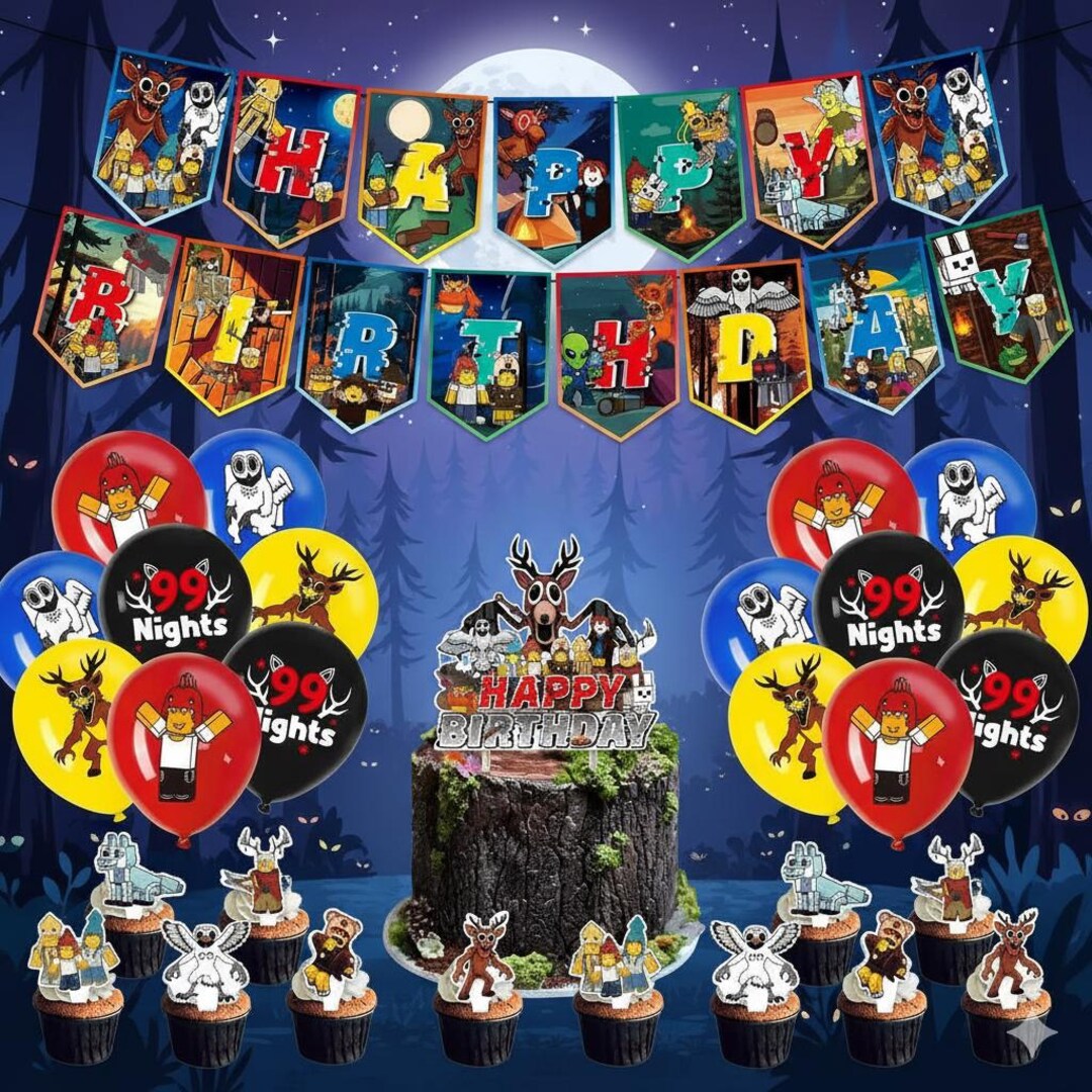 99 Nights in the Forest Themed Birthday Party Deer Balloons Best Friend ...
