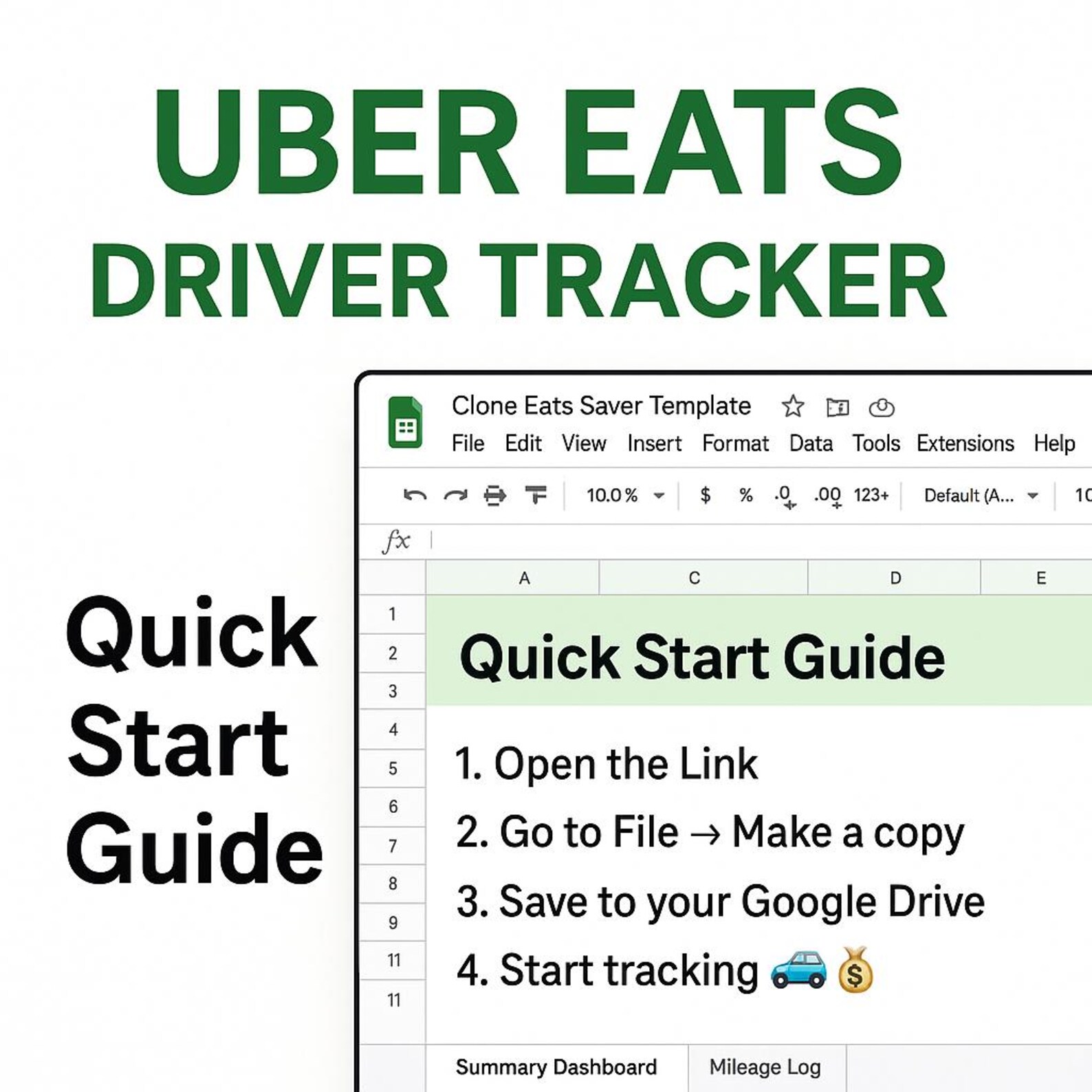 Uber Eats Driver Tracker | Delivery Income & Mileage Log | Google ...