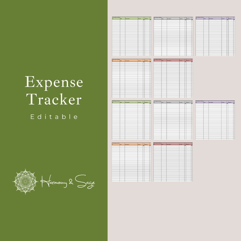 Editable Income/ Expense Tracker, Expense Log, A4, Letter, Expense Log ...