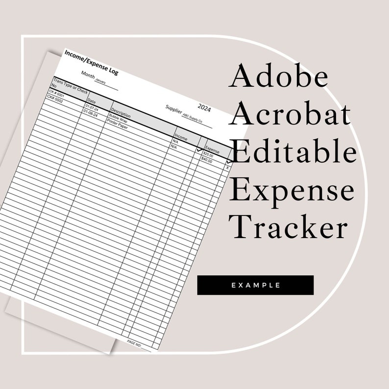 Editable Income/ Expense Tracker, Expense Log, A4, Letter, Expense Log ...