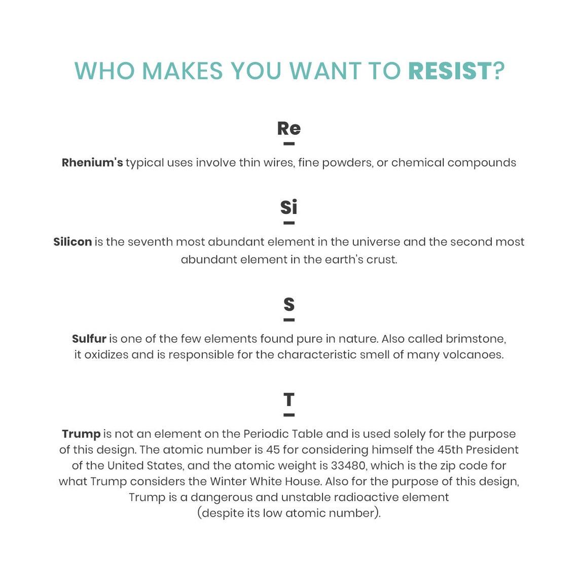 RESIST by Periodically Inspired Periodic Table and | Etsy