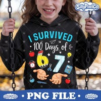 I Survived 100 Days of School PNG, Teacher Gift (digital Download) - Etsy