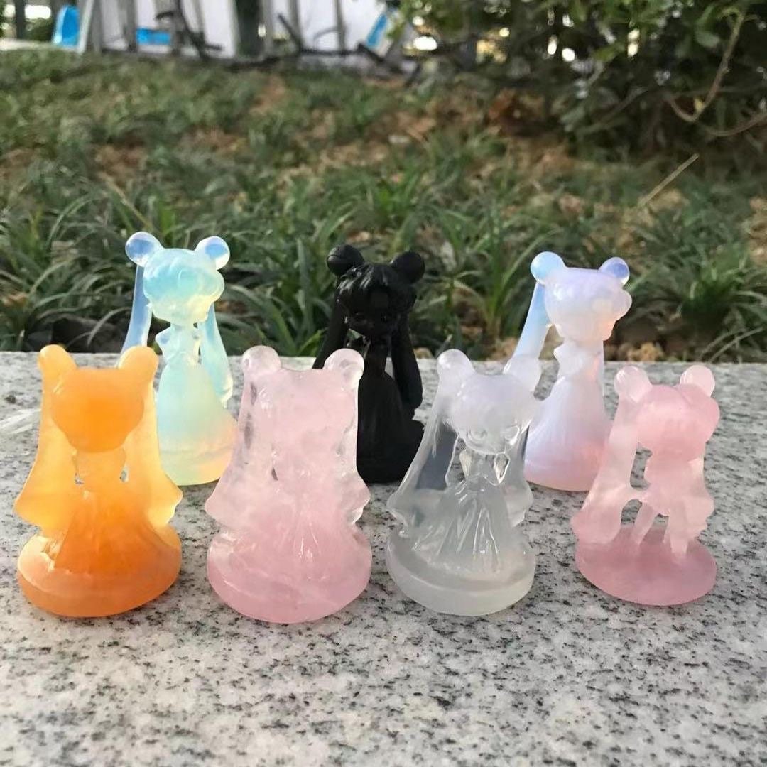 Home Décor Rocks & Geodes Blue Opalite Sailor Moon Crystal Carving ...