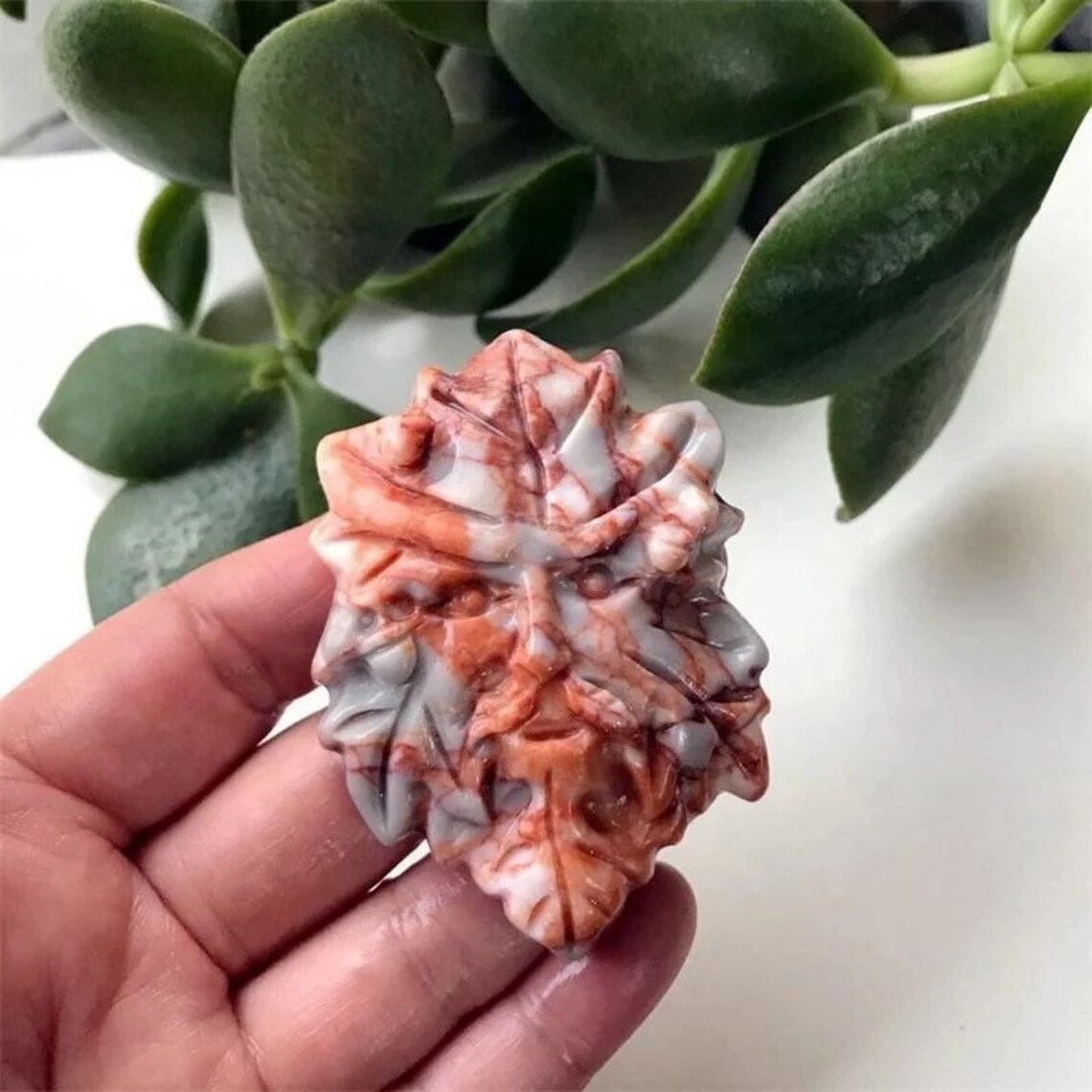 Red Vein Network Jasper Tree God Carving Hand Carved Crystal - Etsy