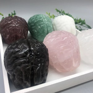 Crystal Human Brain Carving, Hand Carved Brains Aventurine Rose Quartz ...