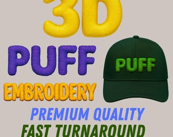 Dirty Script Logo 3D Puff Embroidery Design | Digitized Machine ...