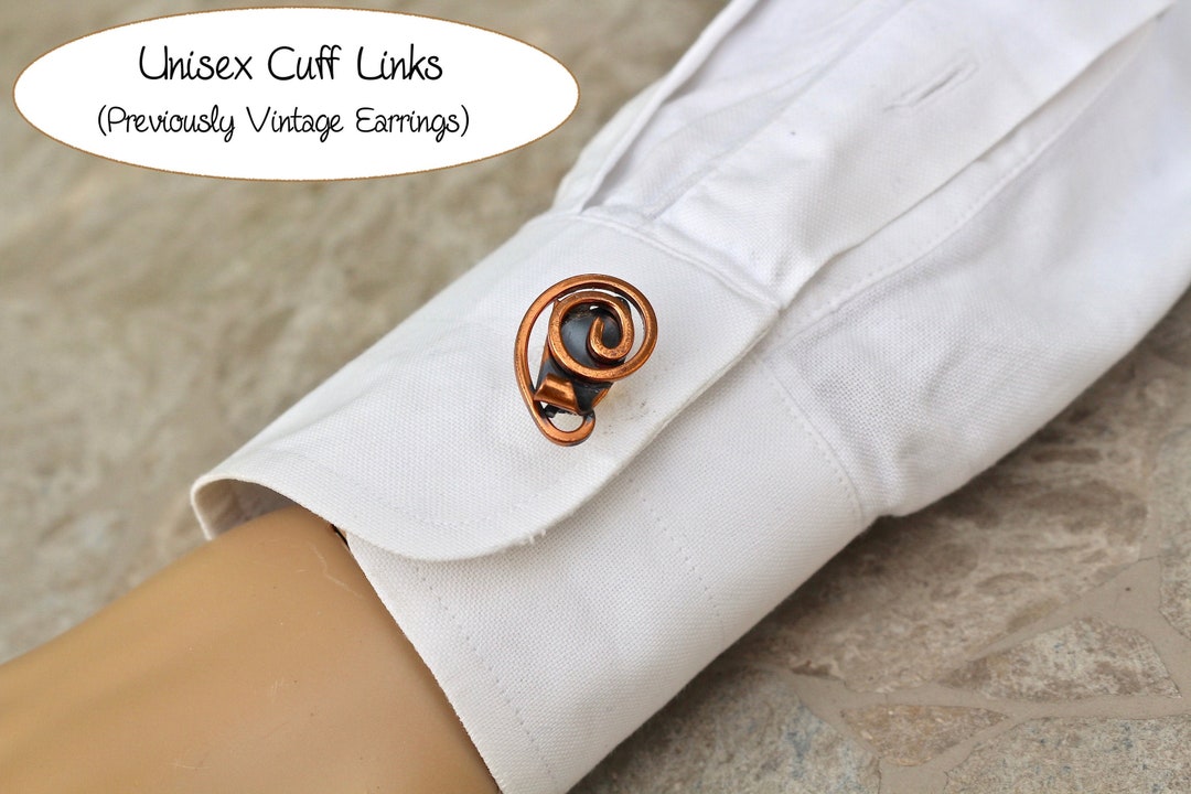 Cuff Links, Unisex Gift, Him, Her, Gold, Copper, Bronze, Repurposed ...