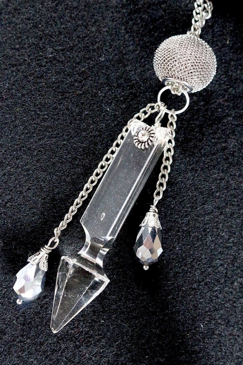 Silver Tassel Necklace Vintage Chandelier Crystal Statement - Etsy