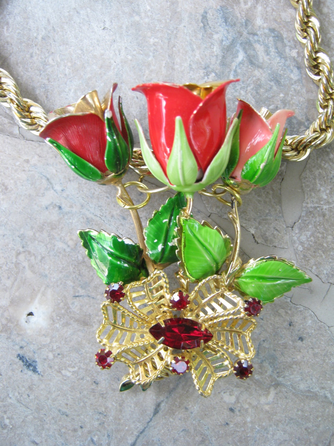 Statement Necklace, Reclaimed, Vintage, Upcycled, Brooch, Vintage ...