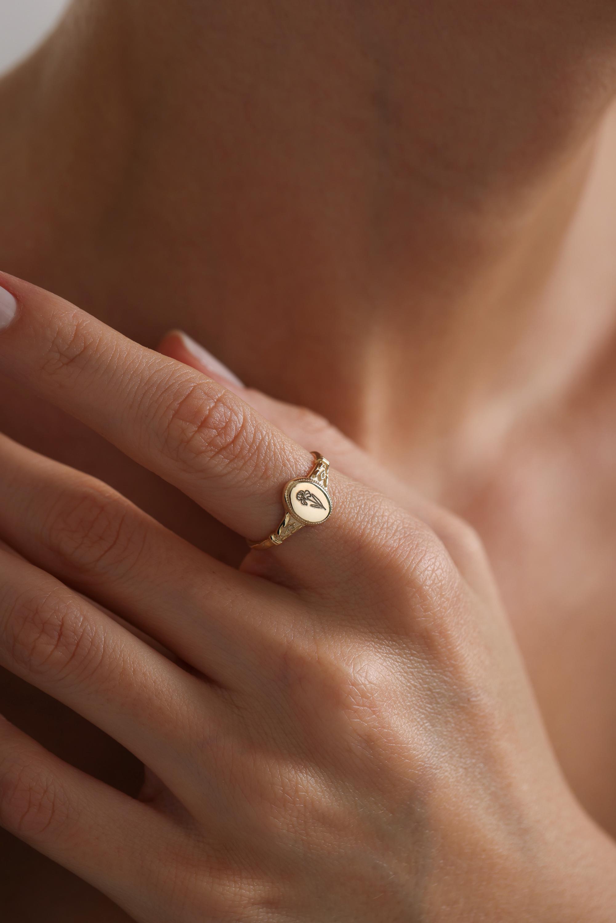 Personalized Engraved Initial Ring: Custom Letter Band, Silver Jewelry ...
