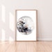 Silver Moon Print | Full Moon Poster Art Wall Decor Watercolor Painting ...