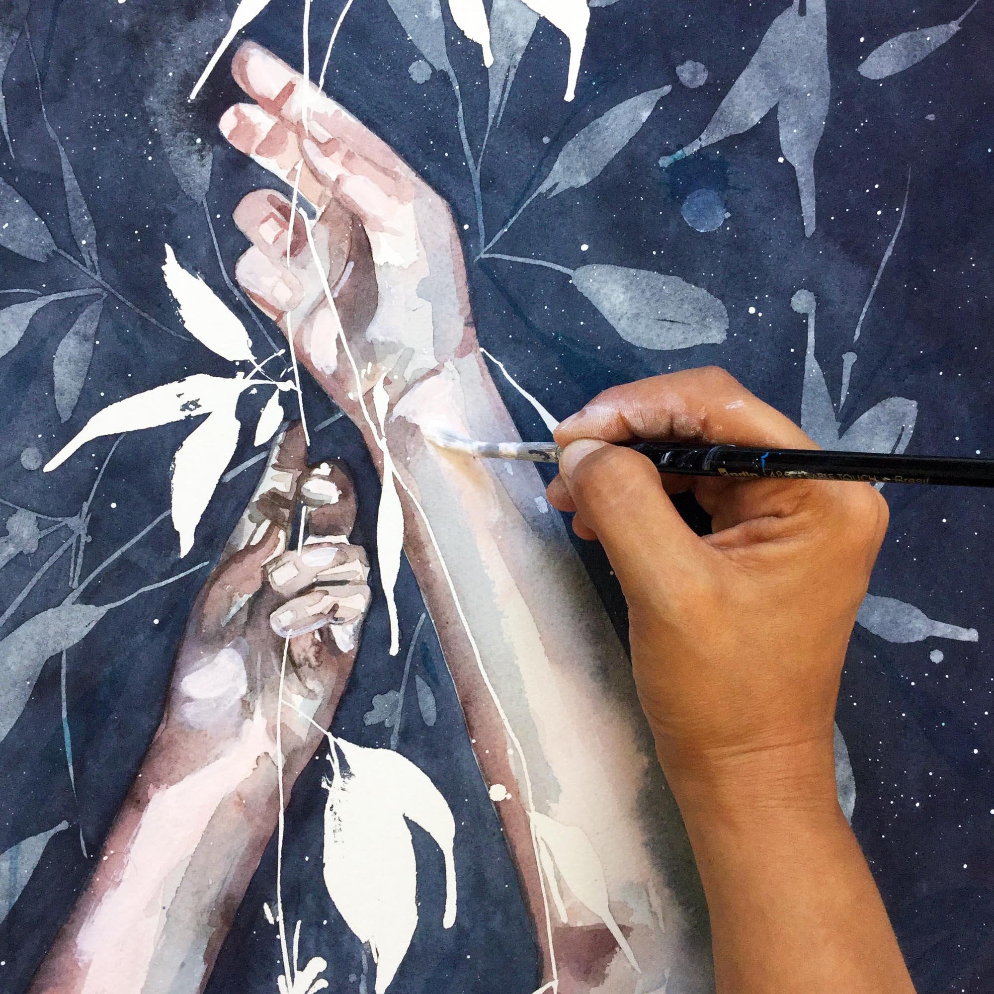 Moonlight Weaving September Moon Art Print Hands Print - Etsy