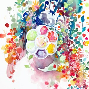 Plant Lady, Botanical Woman Art Print | Flowers Watercolor Painting ...