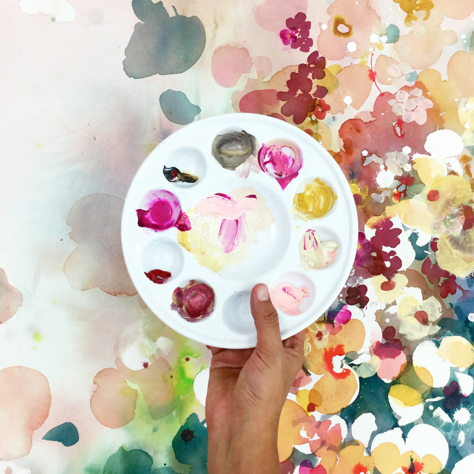 Whisper Floral Print Living Room Wall Art. Living Coral | Etsy