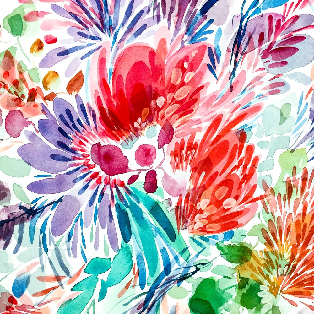 Focus Flower Print Large Floral Abstract Art Earthy Colour - Etsy