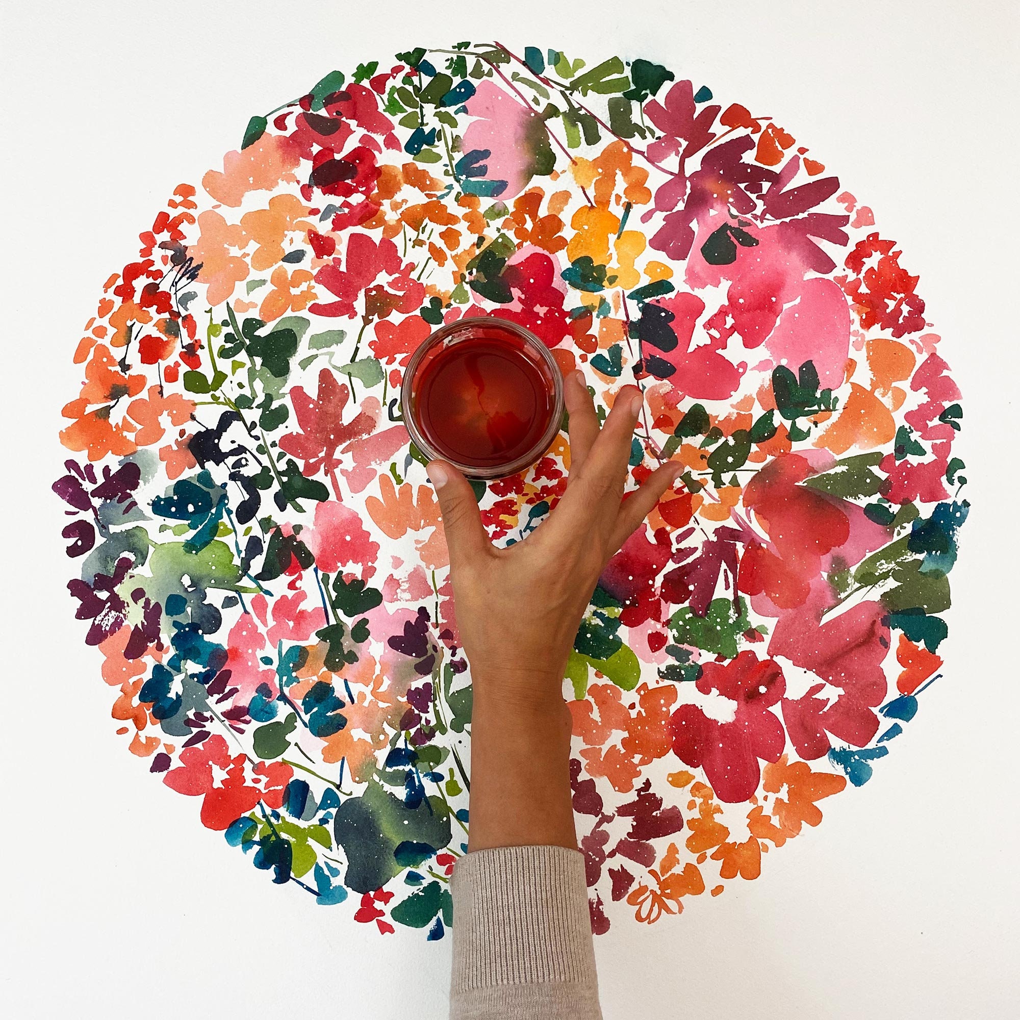 Spring Moon Art Print March Full Moon Art Circle Pink - Etsy