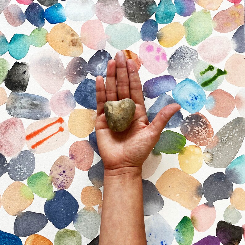 Pebble Beach Art | Yoga Natural Decor Zen Art Pebble Painting ...