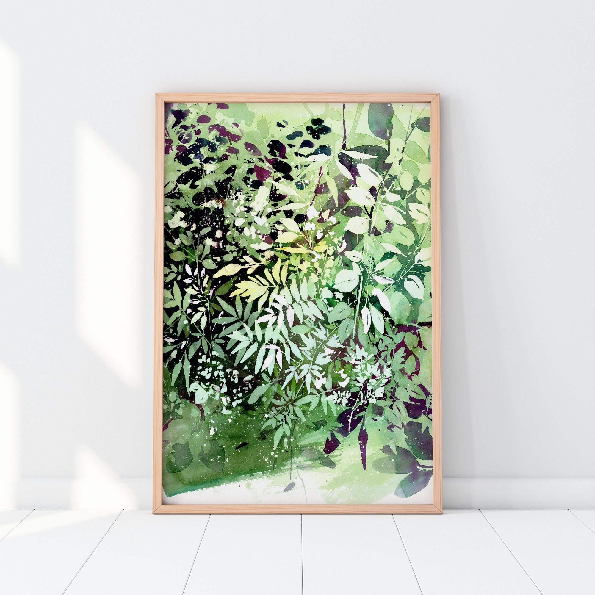 Green Garden, Foliage Print | Abstract Green Leaf Art Greenery ...