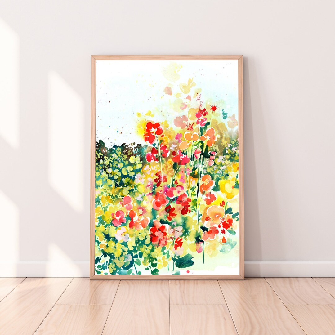 Yellow Field, Wall Art Print | Yellow Wall Art Home Decor, Abstract ...