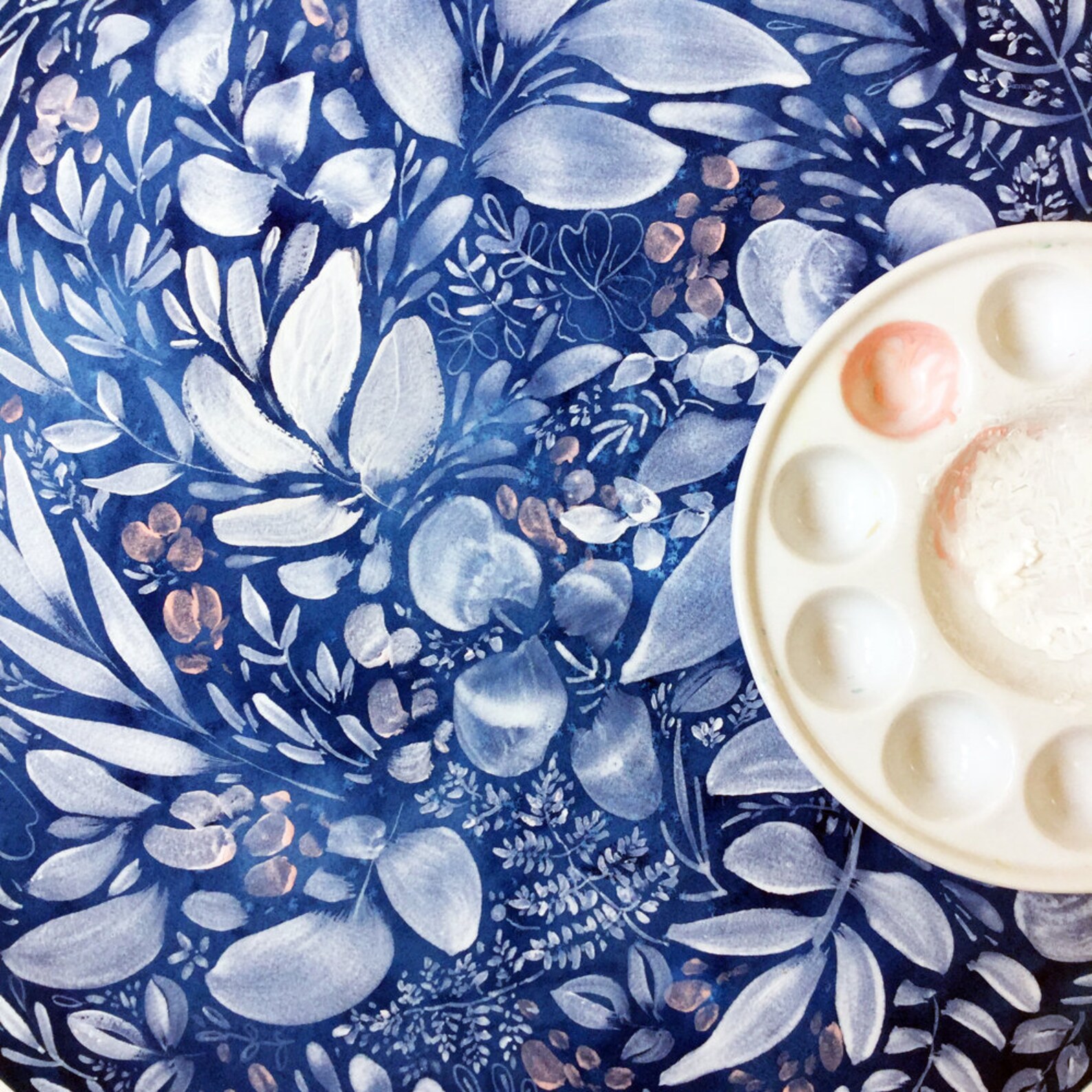 Full Flower Moon Blue Moon Indigo Wall Art Lunar Phases Blue | Etsy