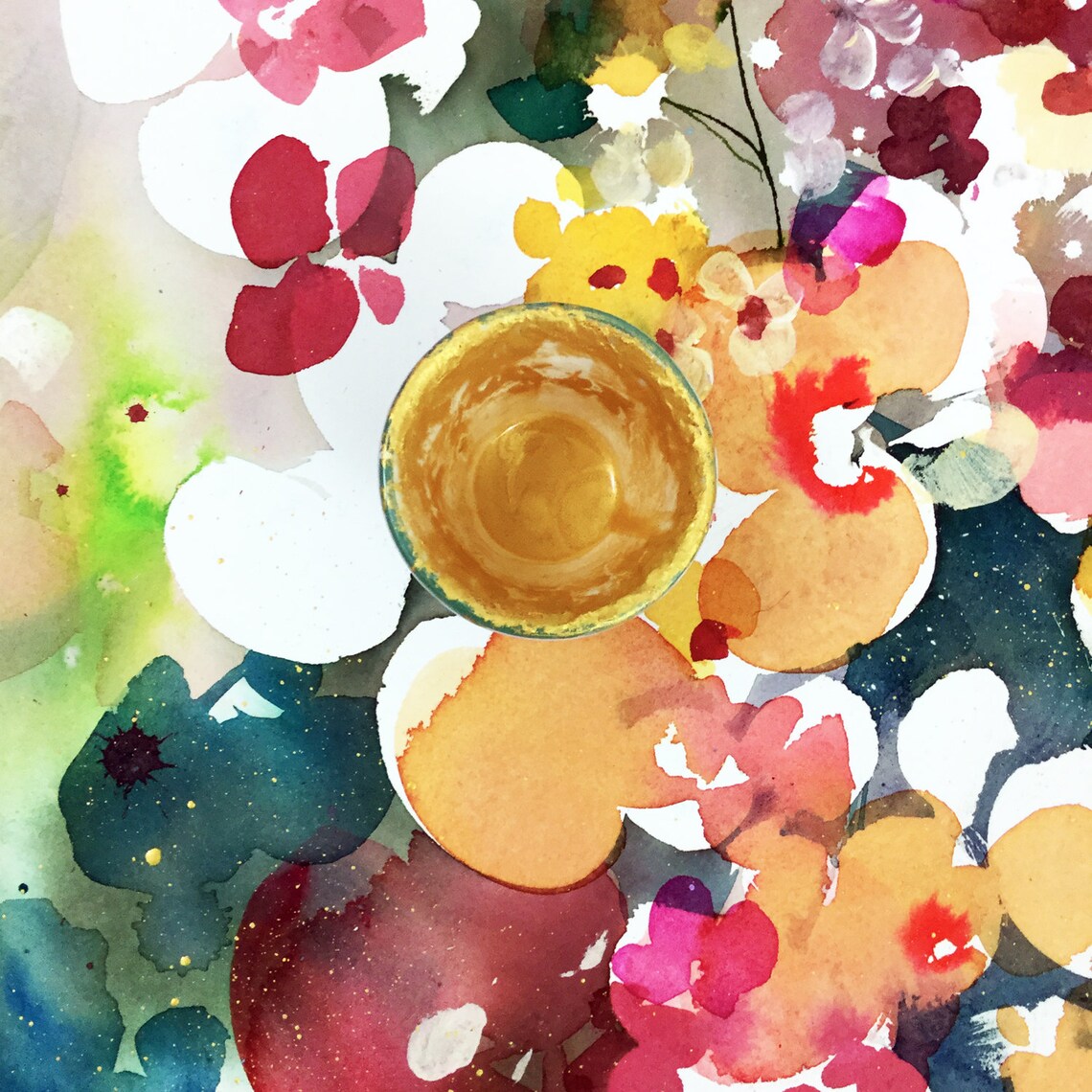 Whisper Floral Print Living Room Wall Art. Living Coral | Etsy