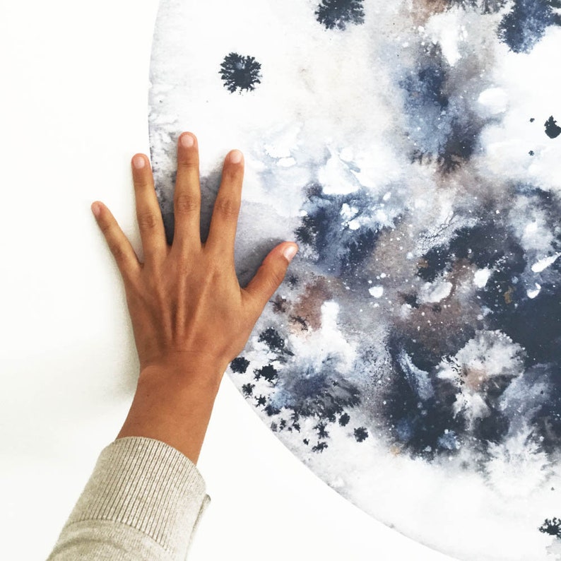 Moon Wall Sticker, Blooming Sky | Removable Floral Moon Decal Easy Peel ...