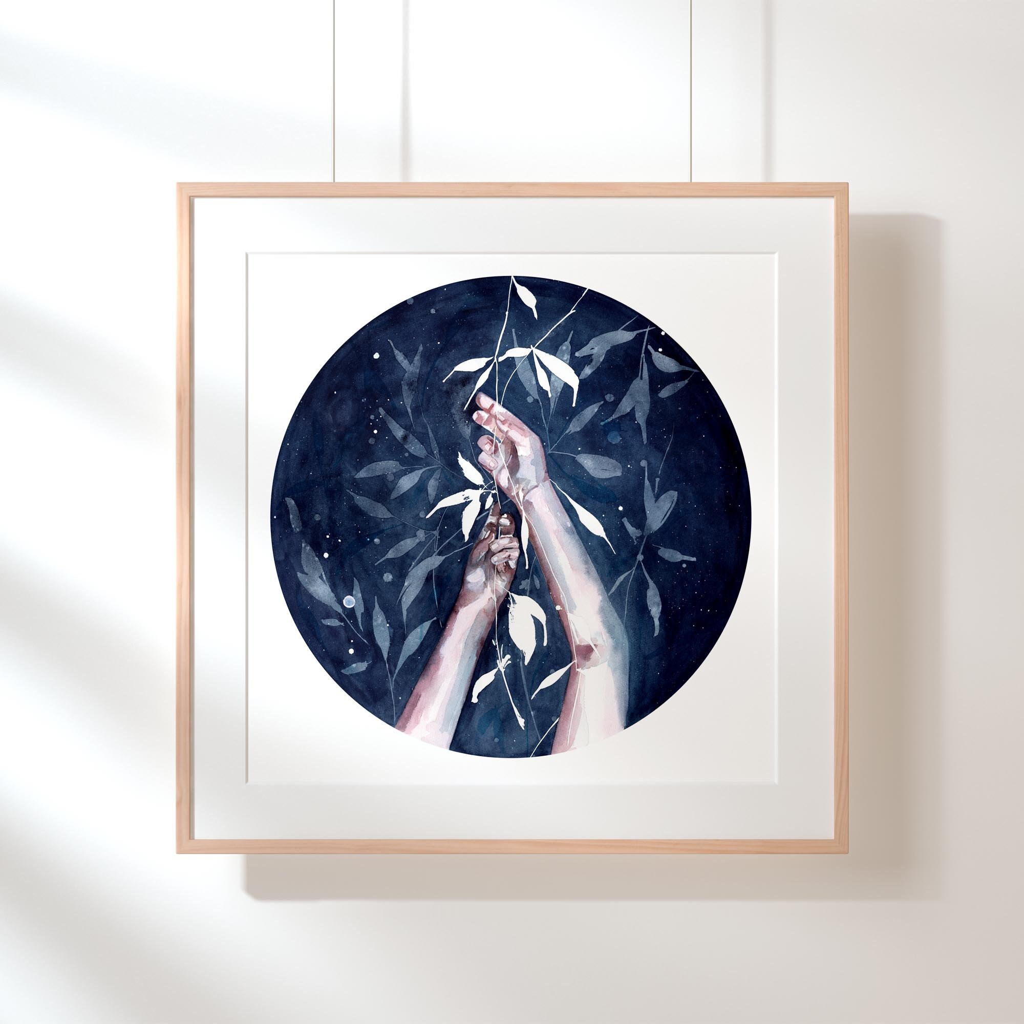 Moonlight Weaving September Moon Art Print Hands Print - Etsy