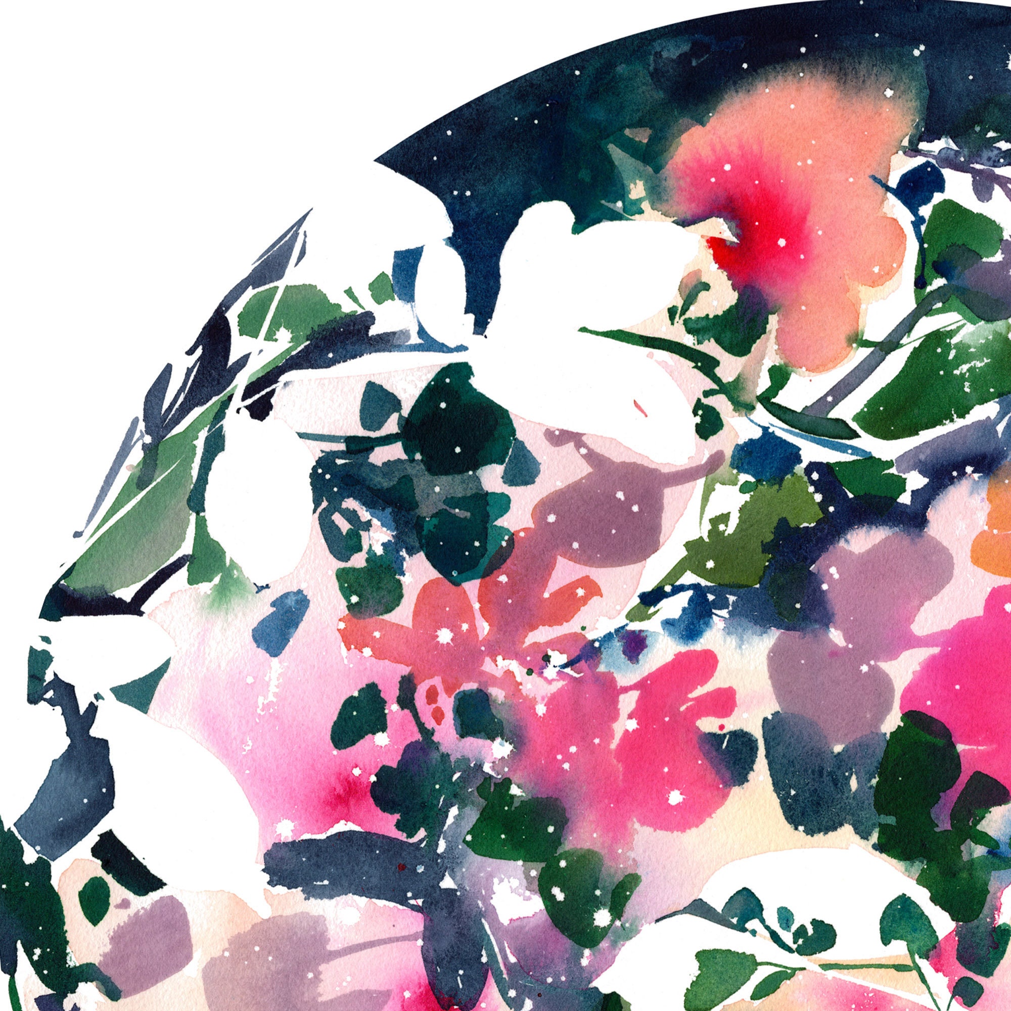 Moon Wall Sticker, Blooming Sky | Removable Floral Moon Decal Easy Peel ...