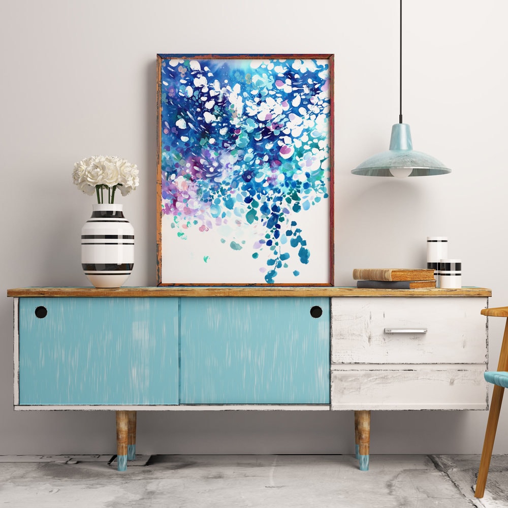 Big Blue Art Print Ocean Inspired Painting Large Blue Wall | Etsy UK