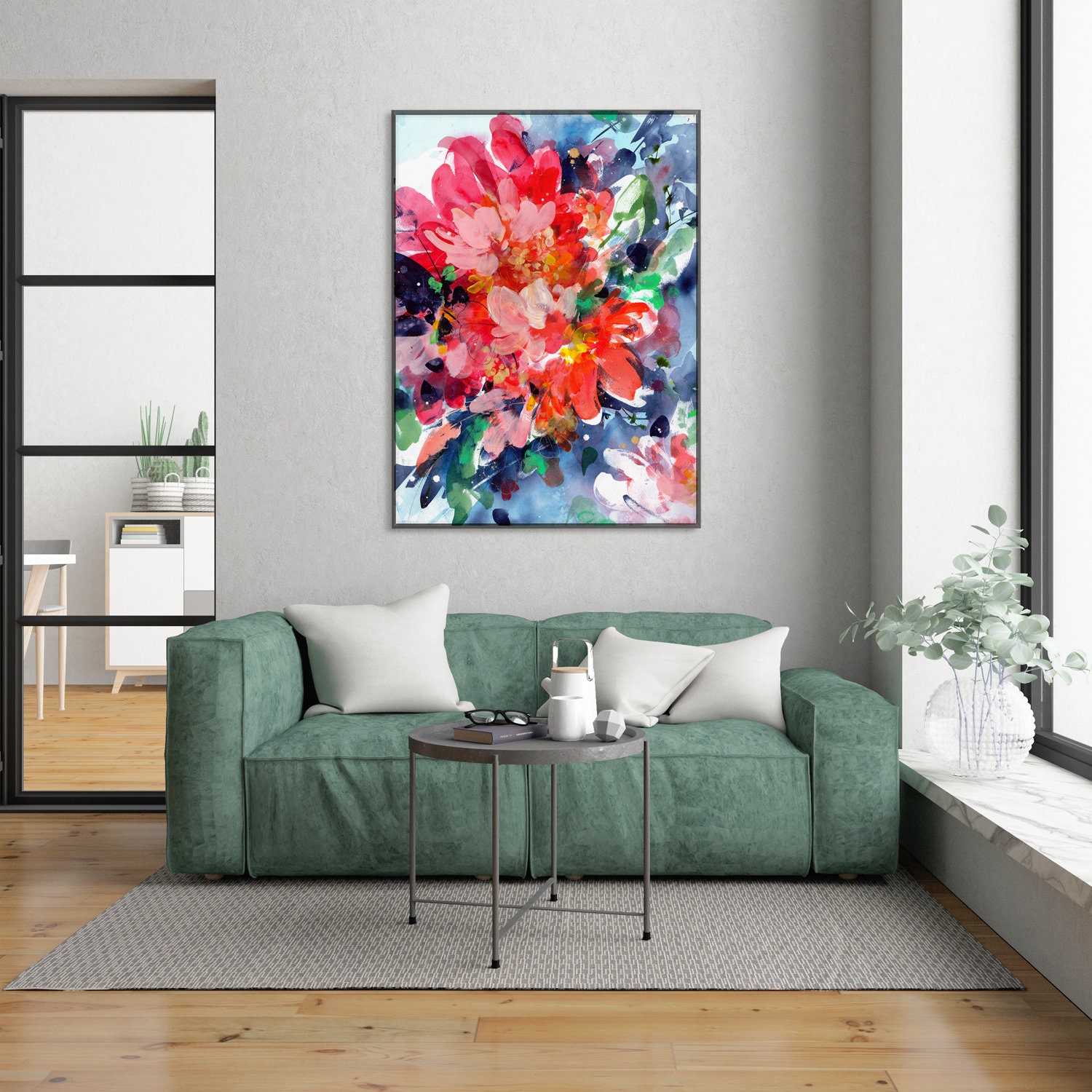 Cosmic Hug Art Print Large Wall Art Modern Floral | Etsy UK