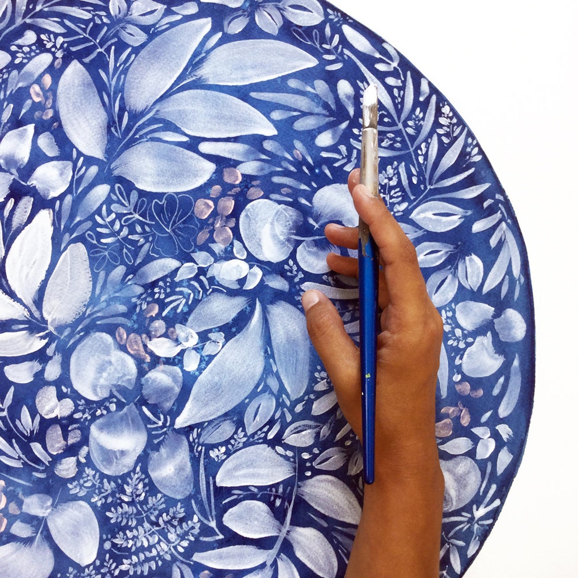 Full Flower Moon Blue Moon Indigo Wall Art Lunar Phases Blue | Etsy