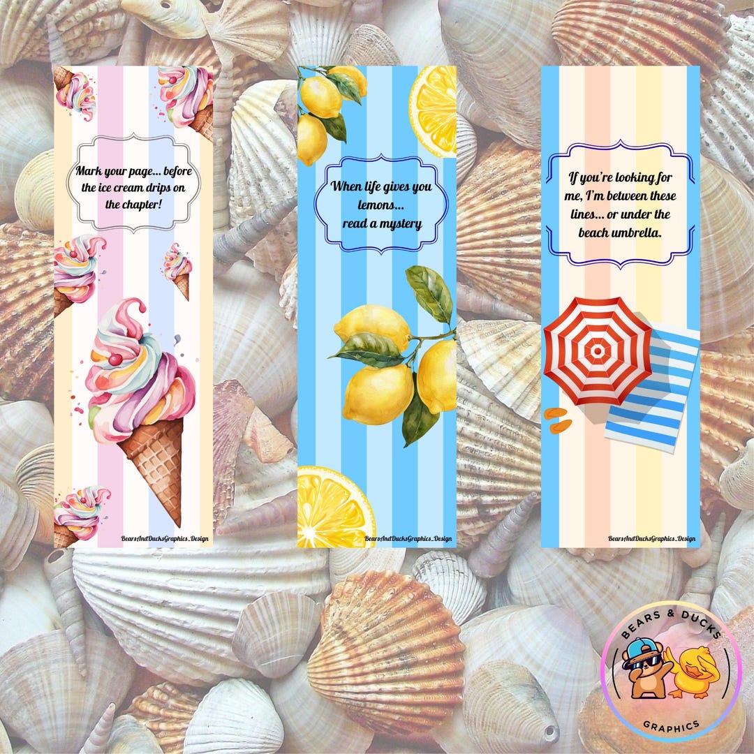 3 Bookmark Template, Downloadable Digital Bookmarks and Printable on ...