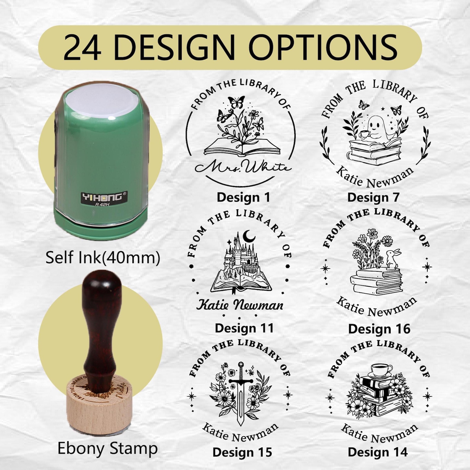 Personalised From the Library of Stamp| Self Inking Stamp | Custom ...