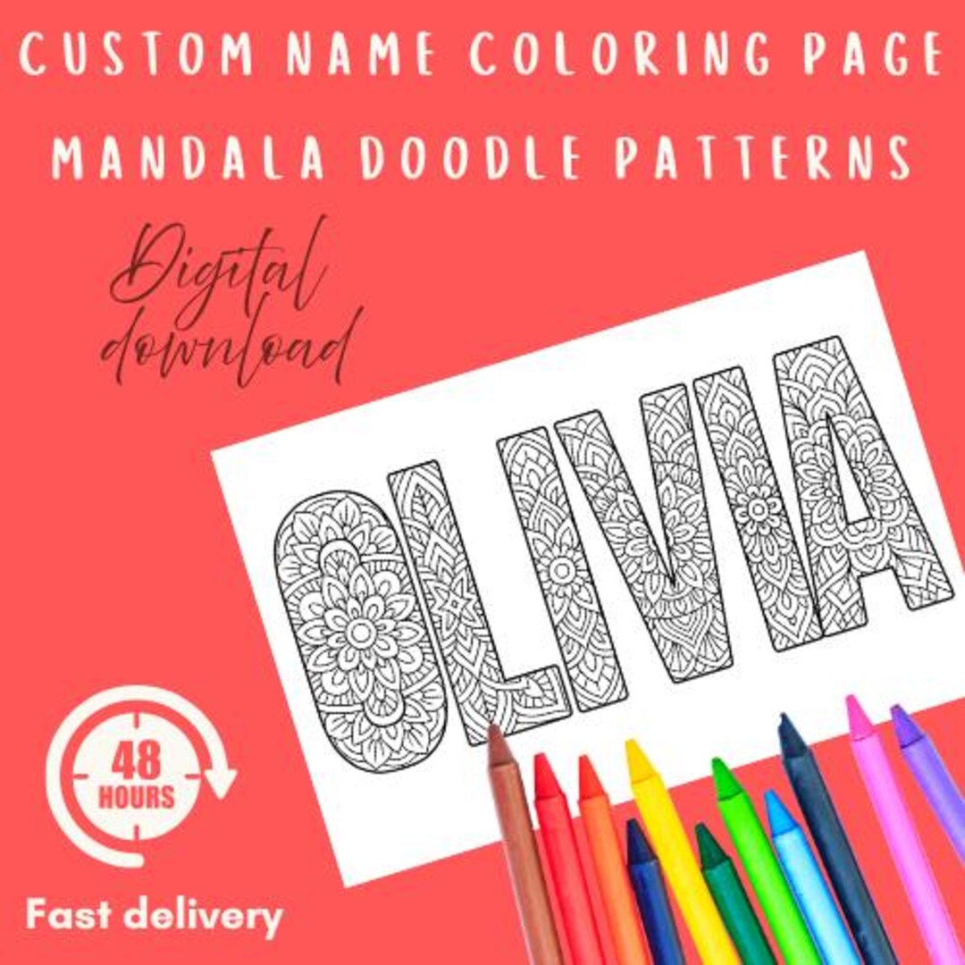 Custom MANDALA NAME Coloring Sheet | Personalized Coloring Page - Etsy