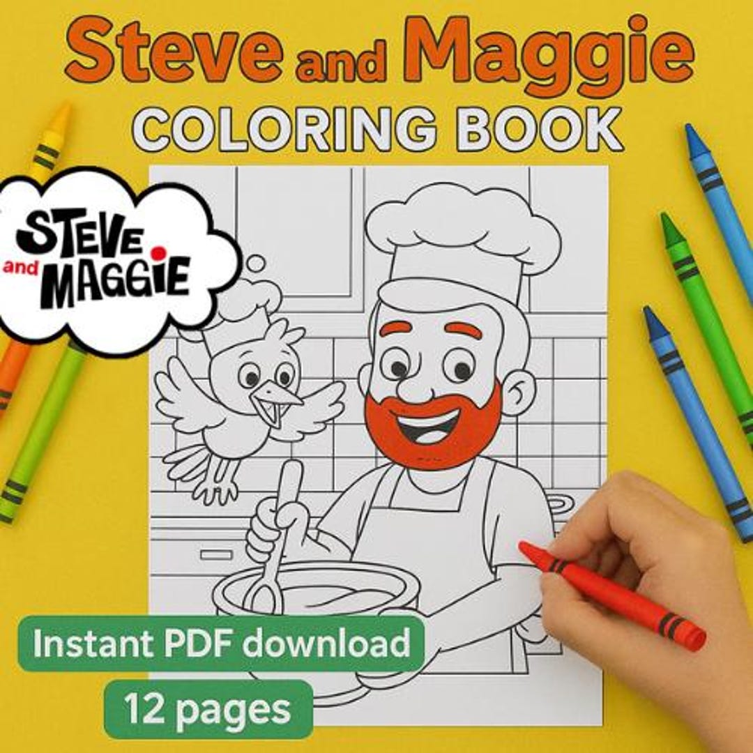 Steve and Maggie Coloring Book – Instant PDF Download - Etsy