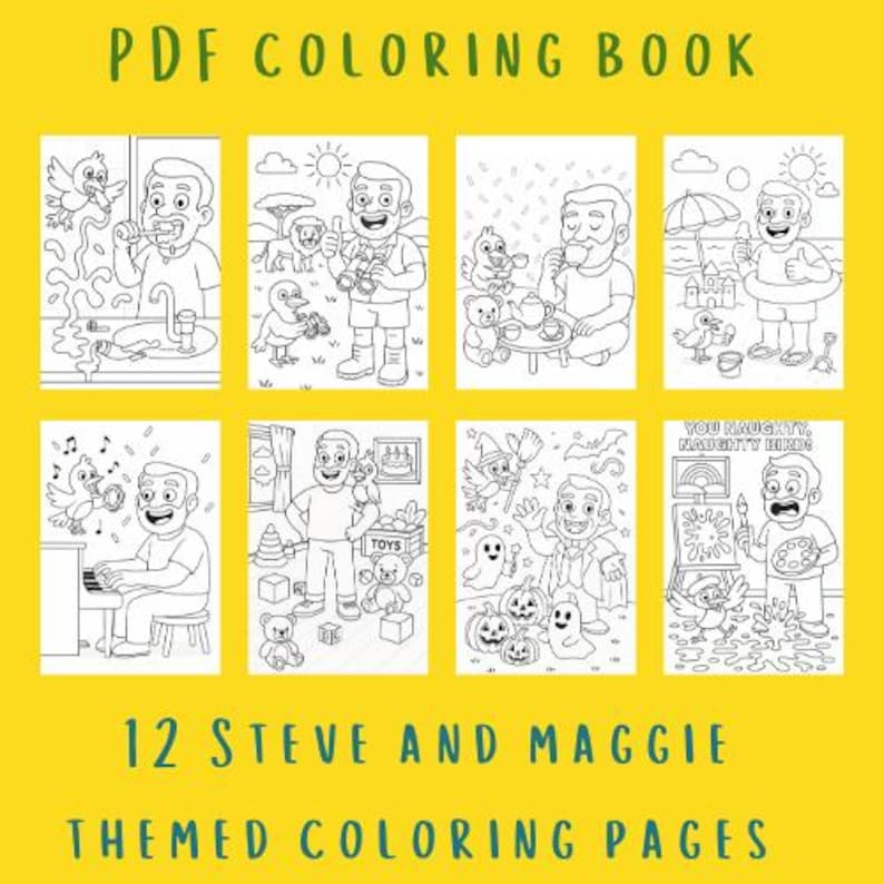 Steve and Maggie Coloring Book – Instant PDF Download - Etsy