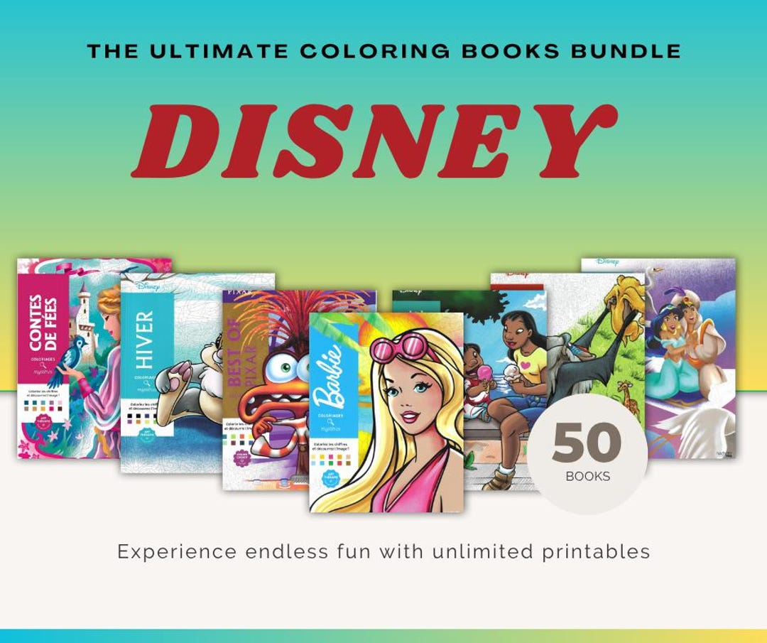 Disney Coloring Book Mega Bundle | 50 Printable PDF Books (instant ...