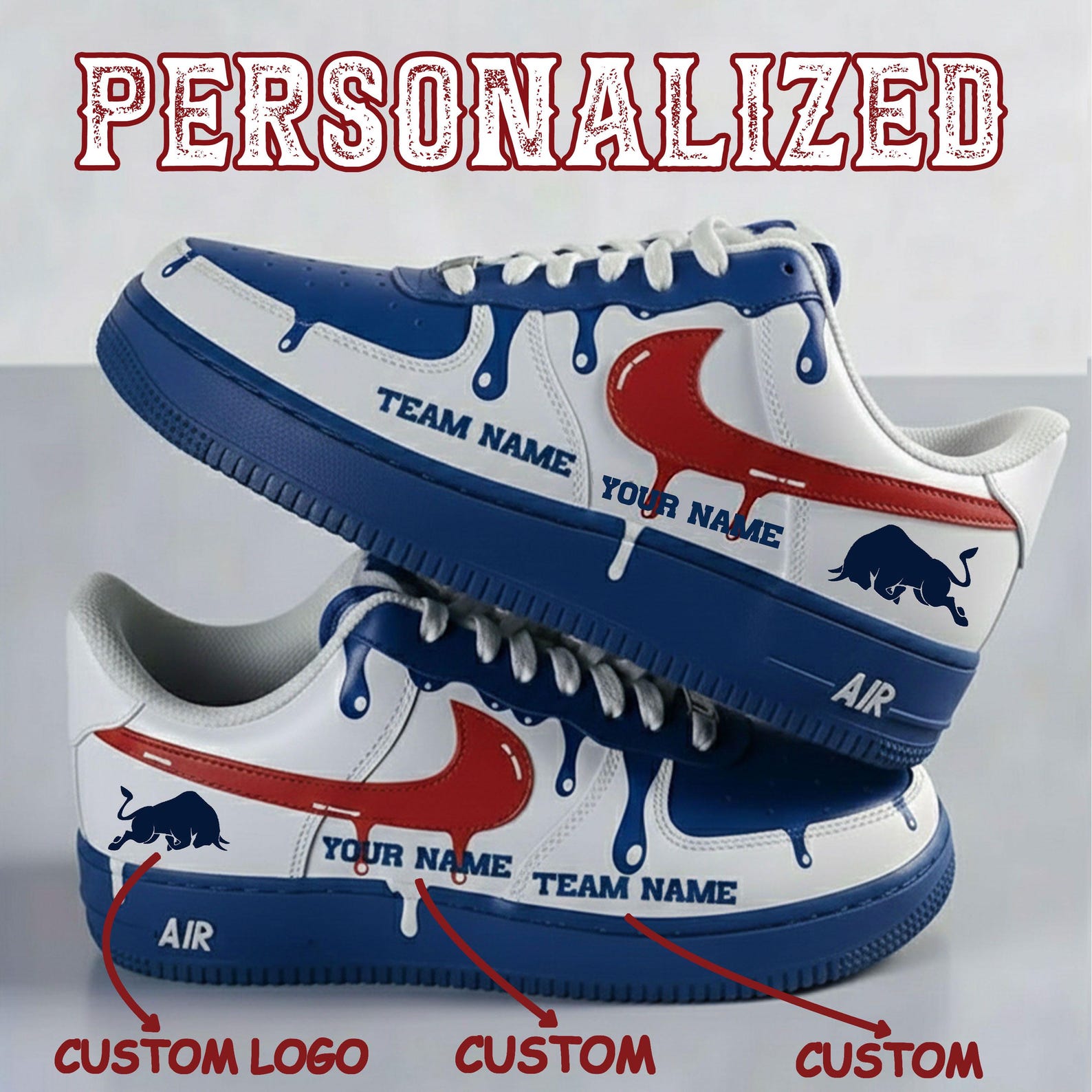 Custom Hand-painted Air Force 1 Drip Shoes: Personalized Af1s, Custom ...