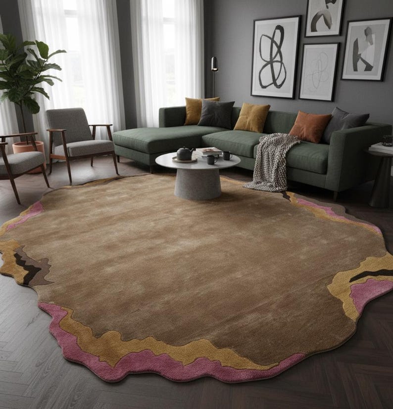 Buy Handmade Irregular Shape Carpet for Living Room, Online in India - Etsy